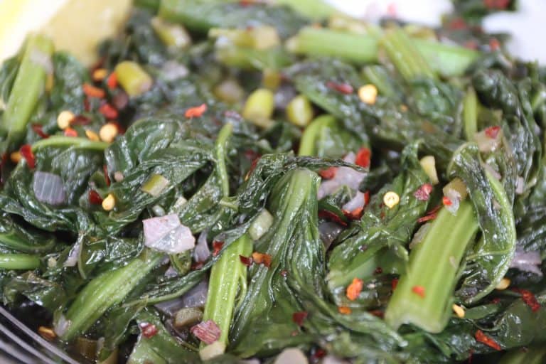 Sautéed Mustard Greens with Shallots, Garlic Scapes & Lemon - Eat the Bite