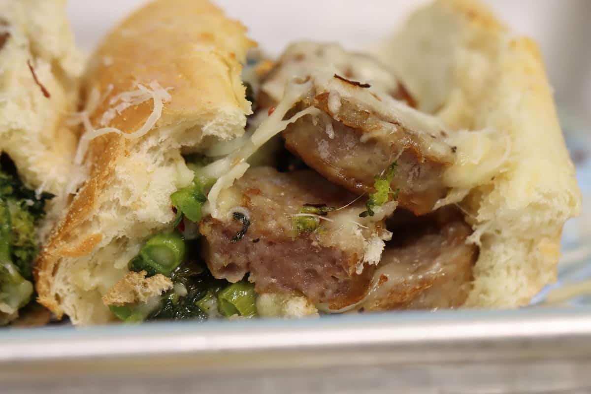 Cheesy Sausage and Broccoli Rabe Sub - Eat the Bite