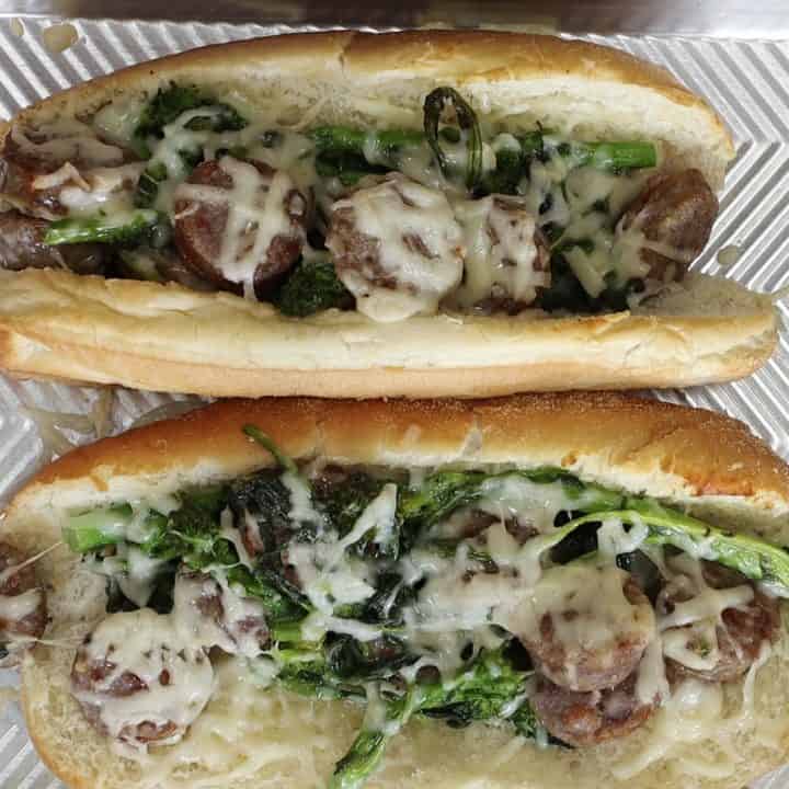 Cheesy Sausage and Broccoli Rabe Sub - Eat the Bite