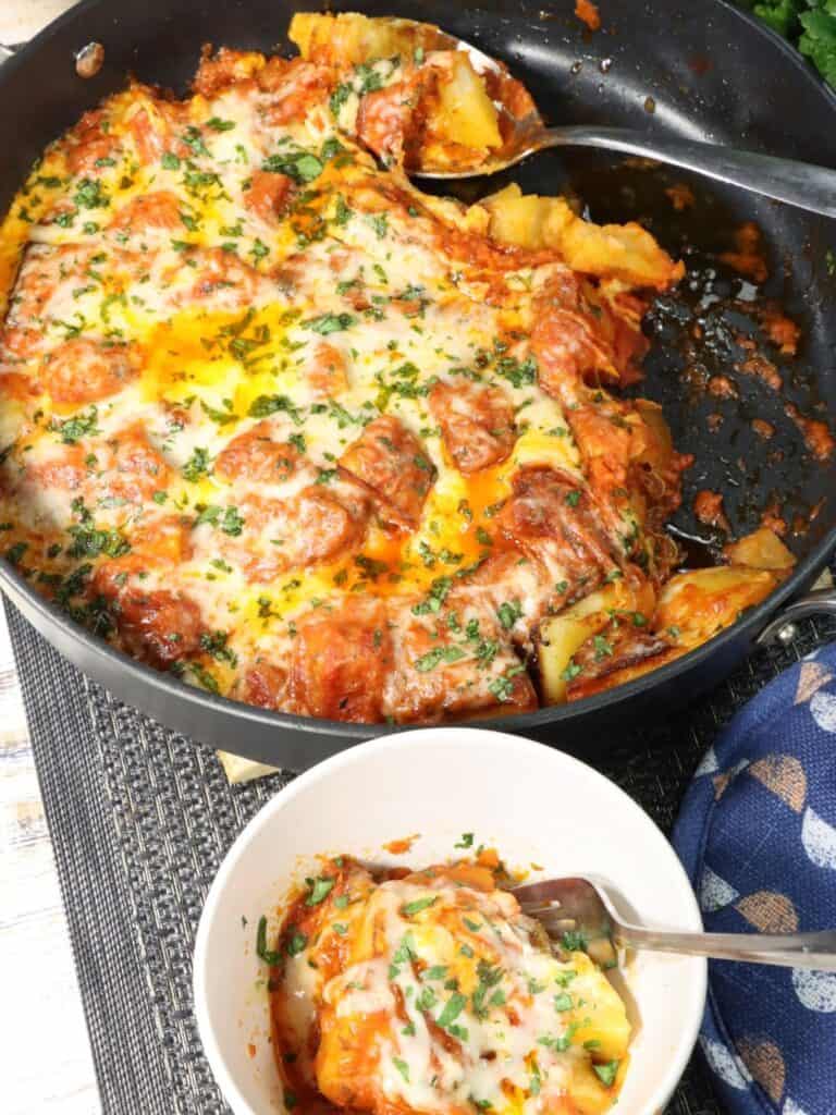 Cheesy Tomato Potatoes - Eat the Bite