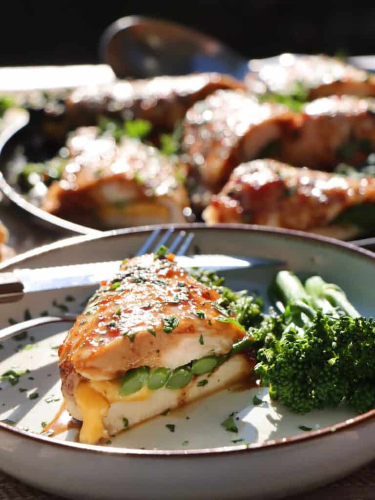 Stuffed Chicken with Broccolini and Soy Glaze - Eat the Bite